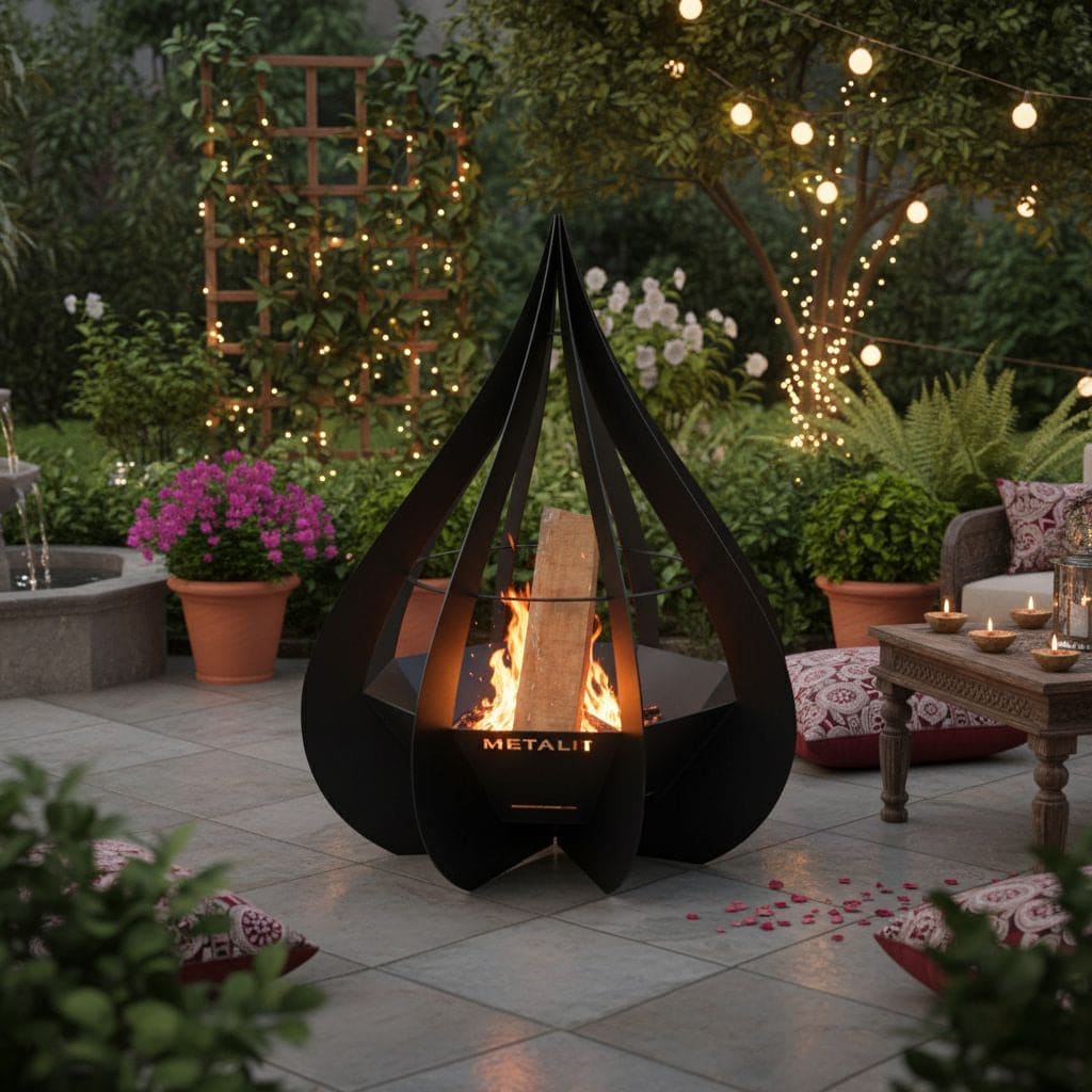 Flower Bud Outdoor Fire Pit – Metalit